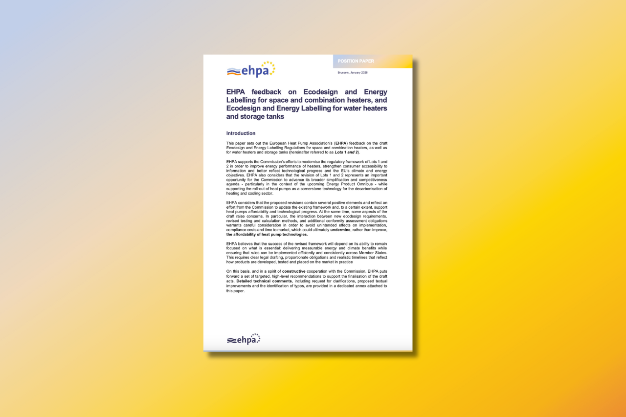 EHPA feedback on Ecodesign and Energy Labelling for space and ...